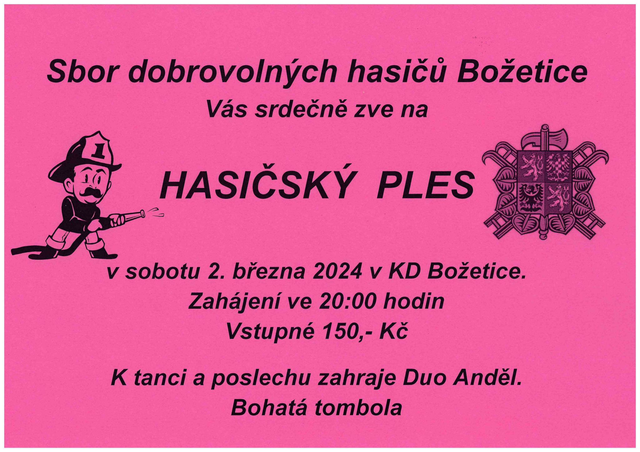 Hasičský ples | Obec Božetice